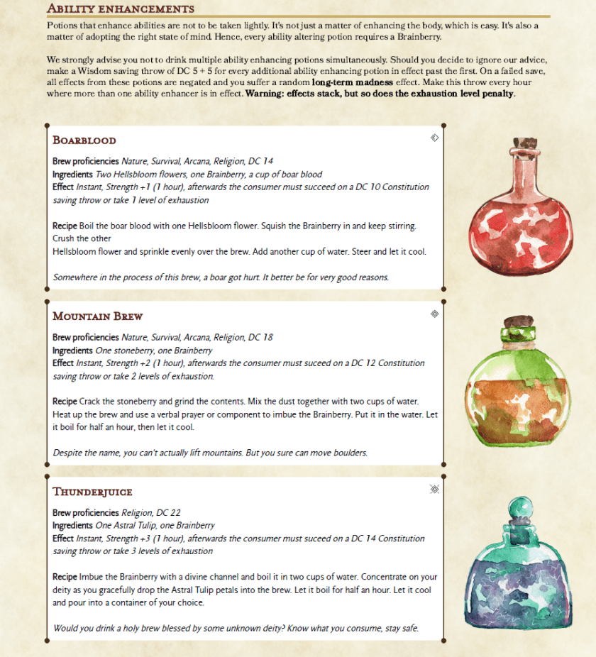 DMs Guild Review – Magic Potions & Ingredients – RogueWatson