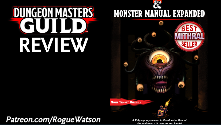 DMs Guild Review – Monster Manual Expanded – RogueWatson