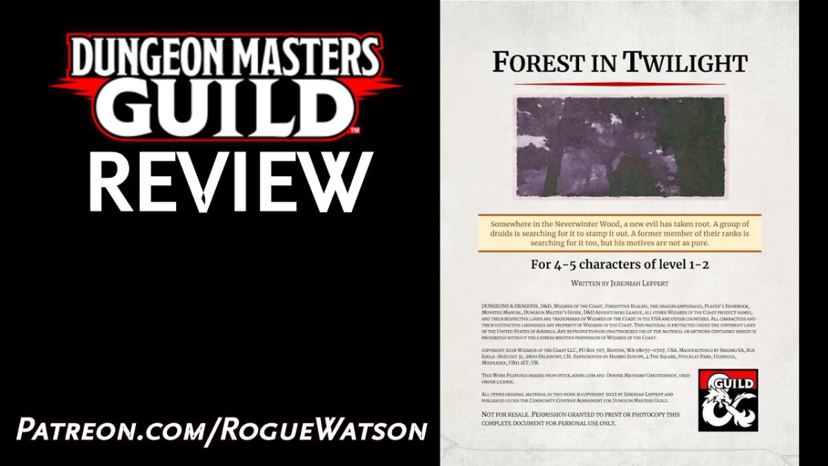 DMs Guild Review – Forest in Twilight – RogueWatson
