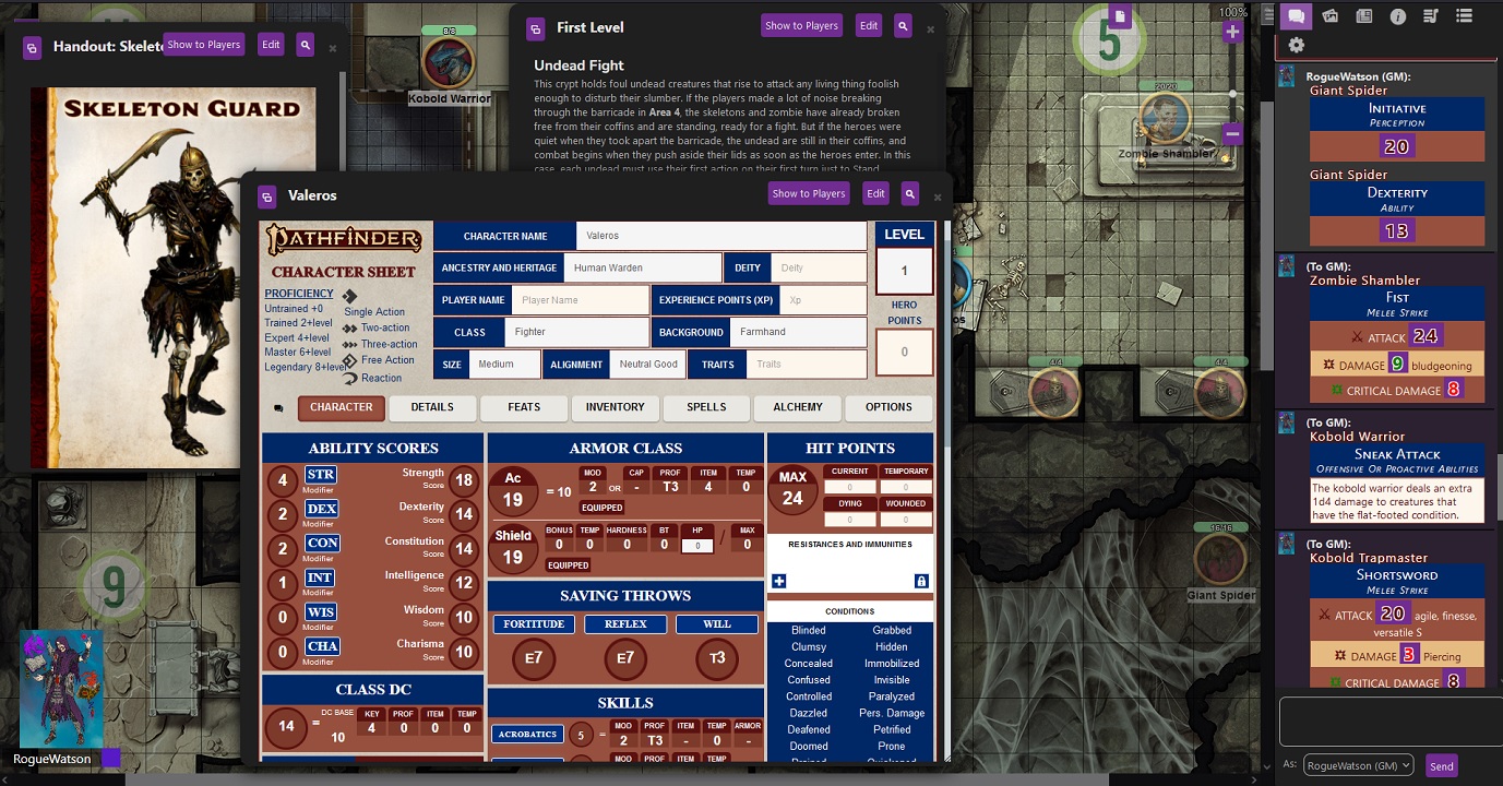 Roll20 Review – Pathfinder Second Edition Beginner Box – RogueWatson